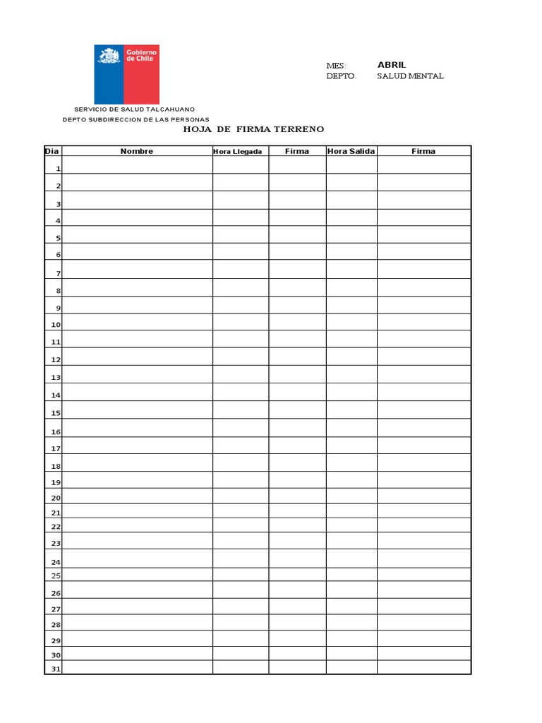 Formato Hoja de Firma | PDF