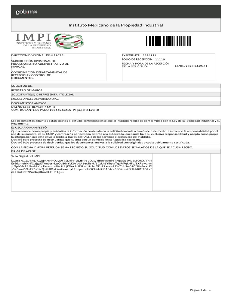 Acuse Tramite IMPI PDF | PDF | México | Informática y tecnología de la información