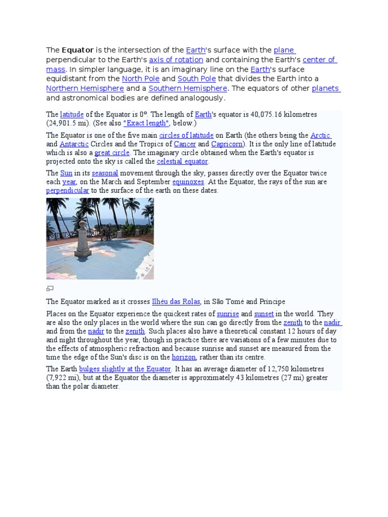 Understanding the Earth's Equator | PDF