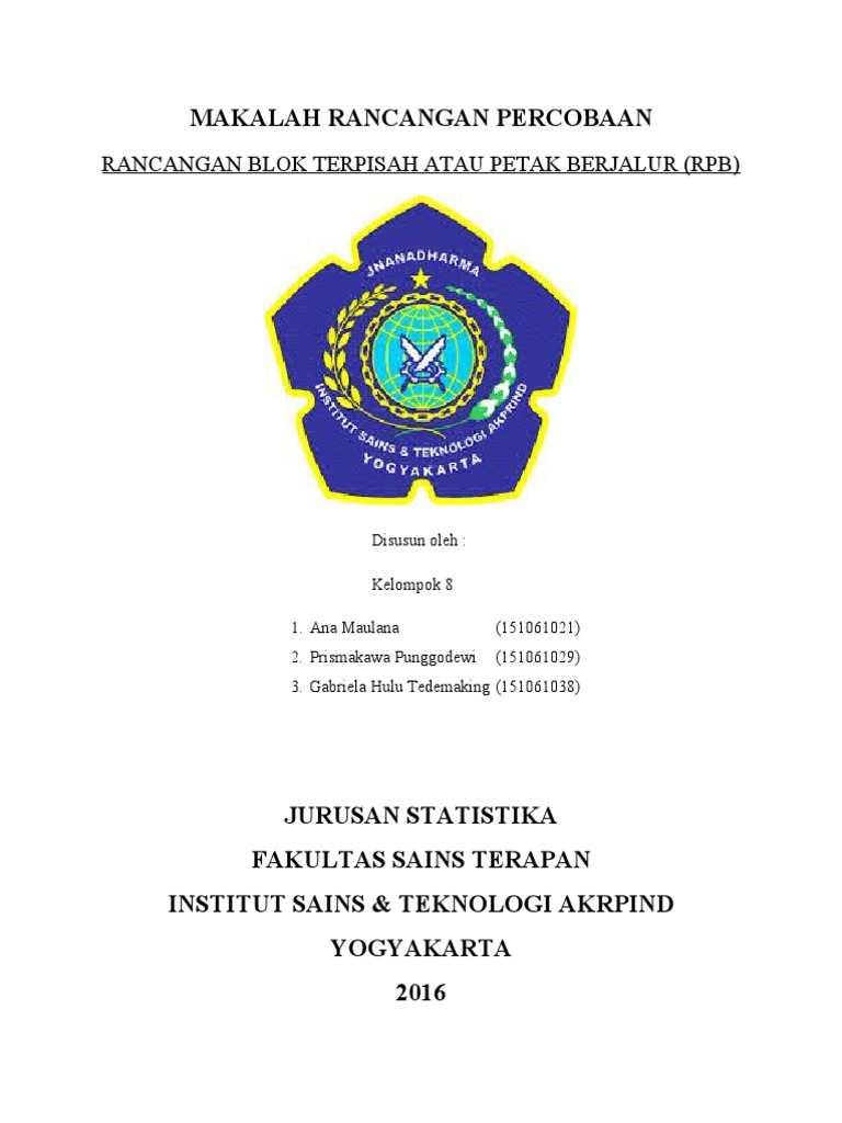 Makalah Rancangan Percobaan | PDF