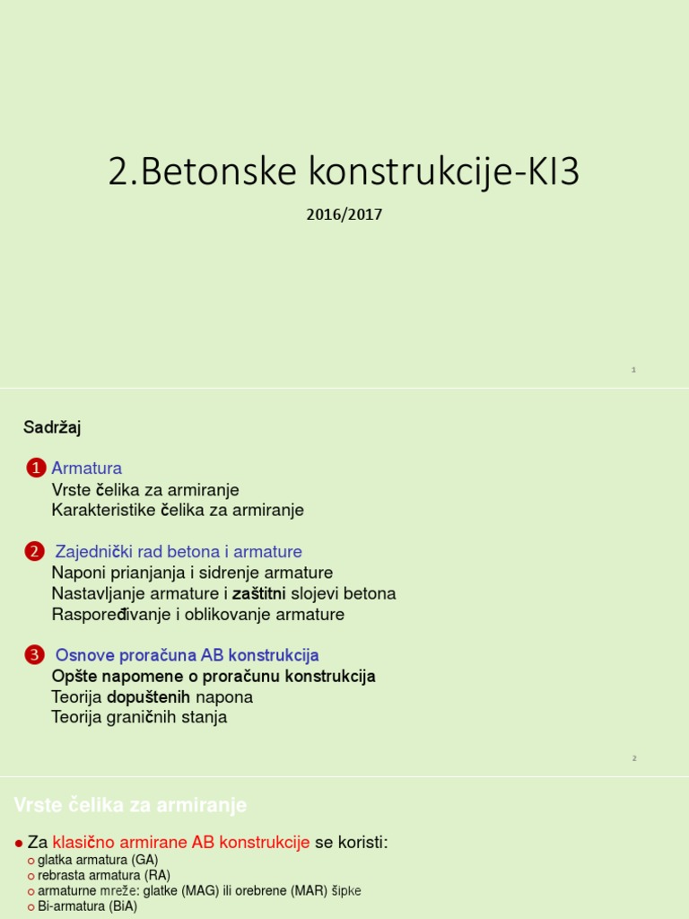 2.betonske Konstrukcije KI3 | PDF
