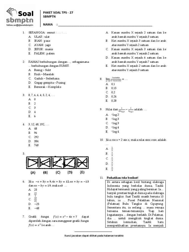 Soal TPS | PDF
