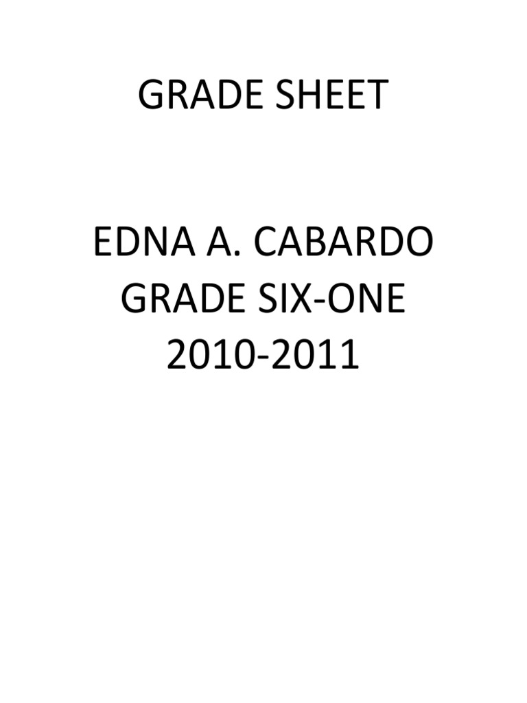 Grade Sheet for Edna A. Cabardo | PDF