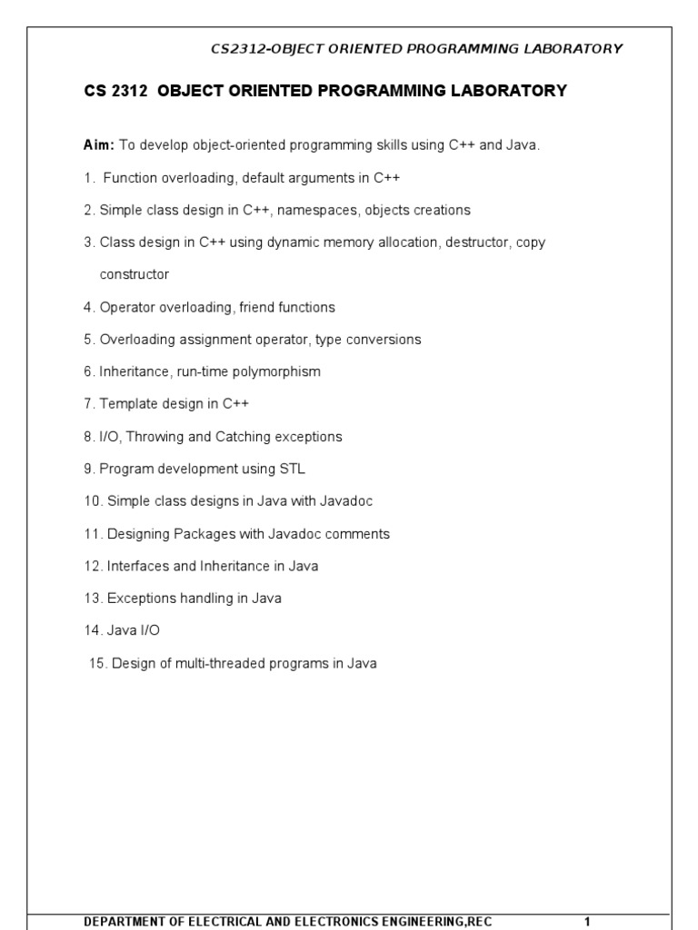 CS2312 LM | PDF | C++ | Constructor (Object Oriented Programming)