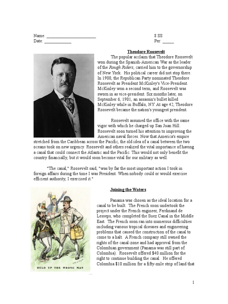 Roosevelt Panama Canal 8ss | PDF | Panama Canal | Theodore Roosevelt