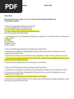 Sensation Multiple-Choice Practicewith Answers | PDF | Perception | Senses