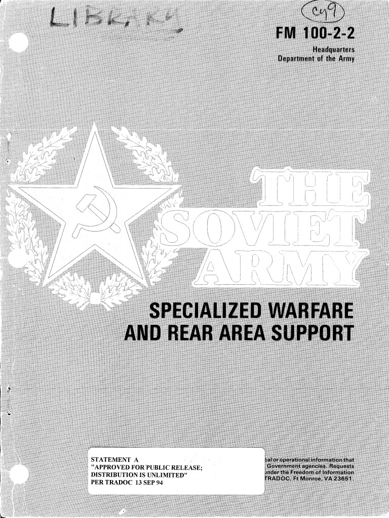 FM 100-2-2 The Soviet Army - Specialized Warfare and Rear Area Support ...