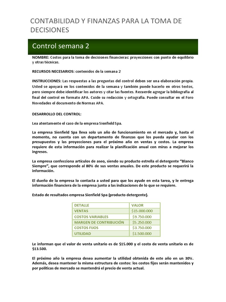 02 - Contabilidad y Finanzas para La Toma de Decisiones - Controlv1 PDF | PDF | Presupuesto ...