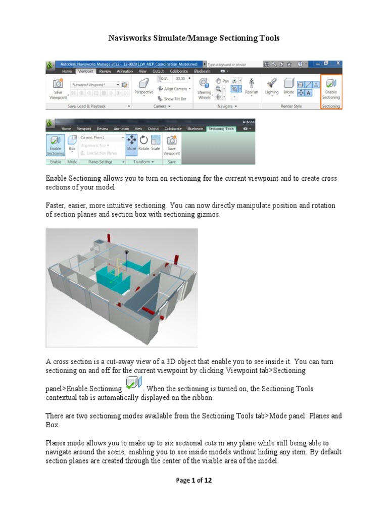 Navisworks Simulate - Manage Sectioning Tools | PDF | 3 D Modeling | 3 ...