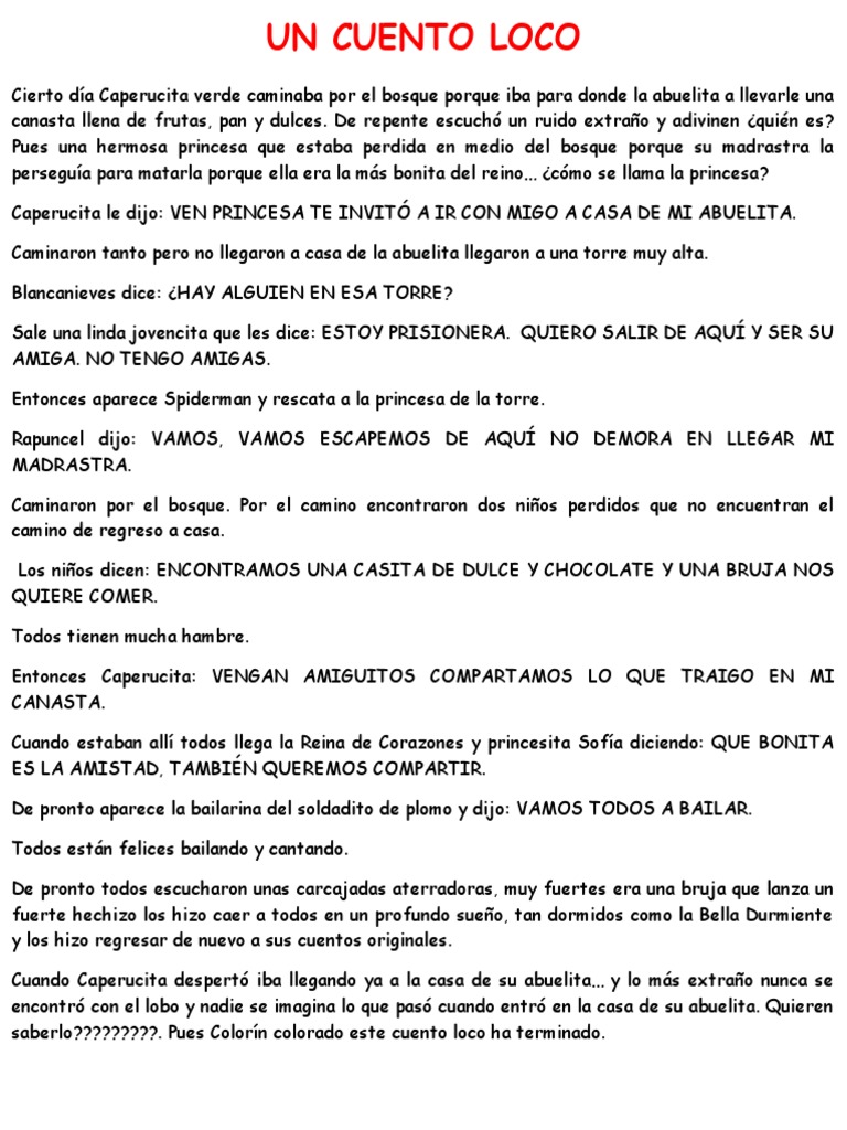Cuento Loco de Caperucita y Amigos | PDF