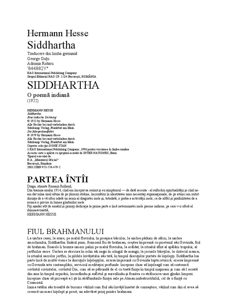 Hermann Hesse - Siddhartha | PDF