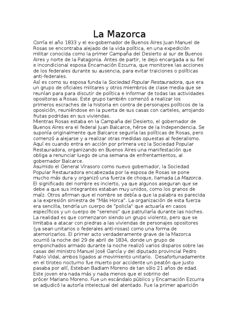 La Mazorca | PDF | Argentina | América del Sur