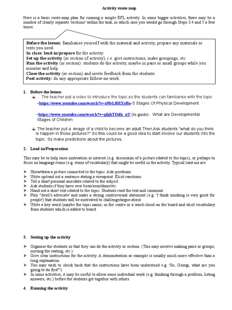 Guiding Students Through the Stages of an Effective Activity Route Map ...