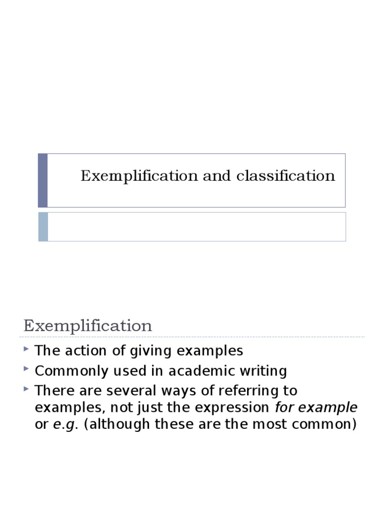Exemplification and Classification | PDF | Speech | Linguistic Typology