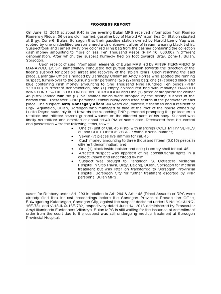 Spot Report | PDF | Law Enforcement | Crime & Violence