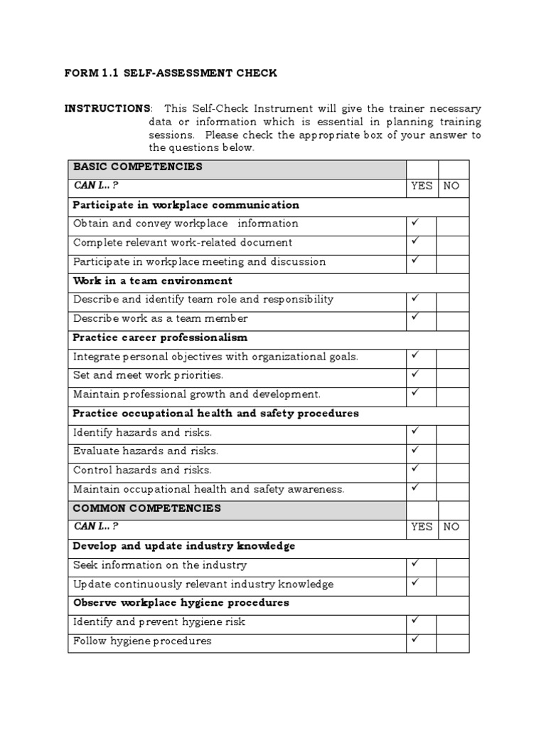FBS Sample TNA | PDF | Occupational Safety And Health | Restaurants