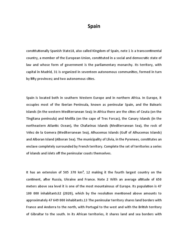 Spain | PDF | Spain | Europe Travel