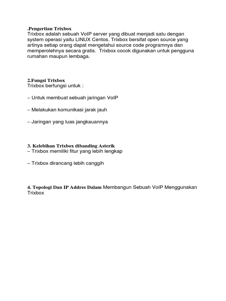 Panduan Instalasi Trixbox VoIP | PDF