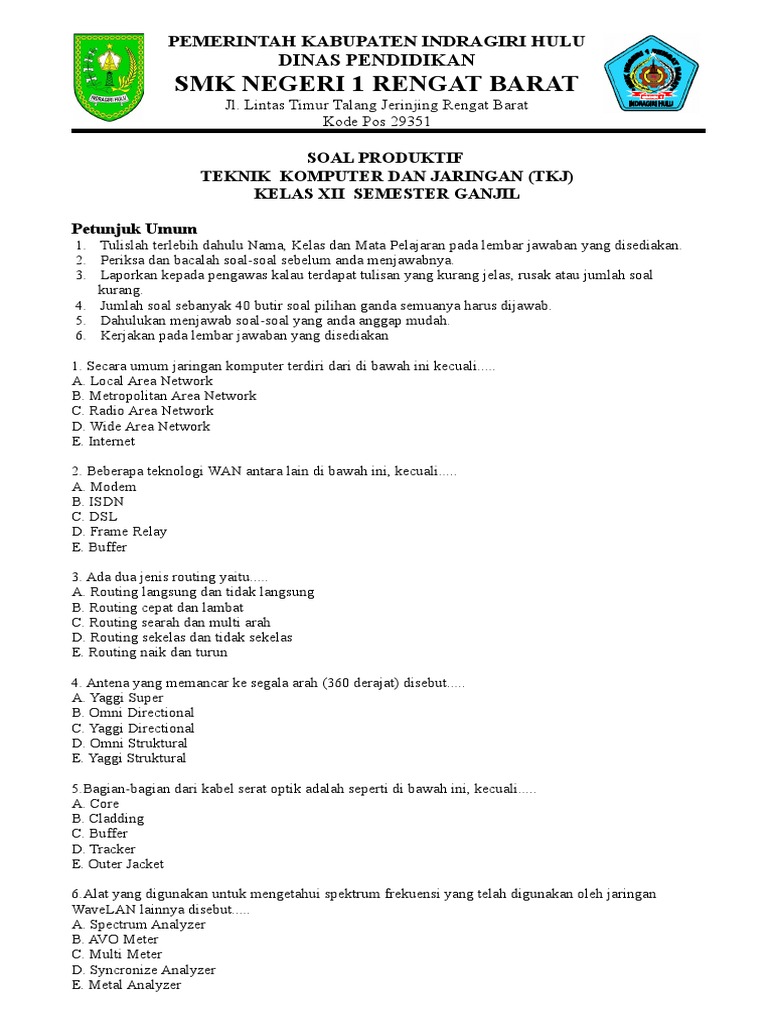 Soal TKJ Lengkap | PDF