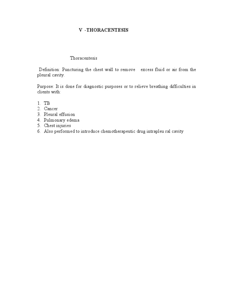 Thoracentesis | PDF | Medical Specialties | Clinical Medicine