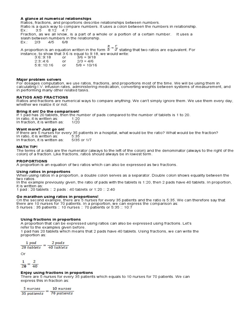 A Glance at Numerical Relationships | PDF | Dose (Biochemistry) | Chemistry