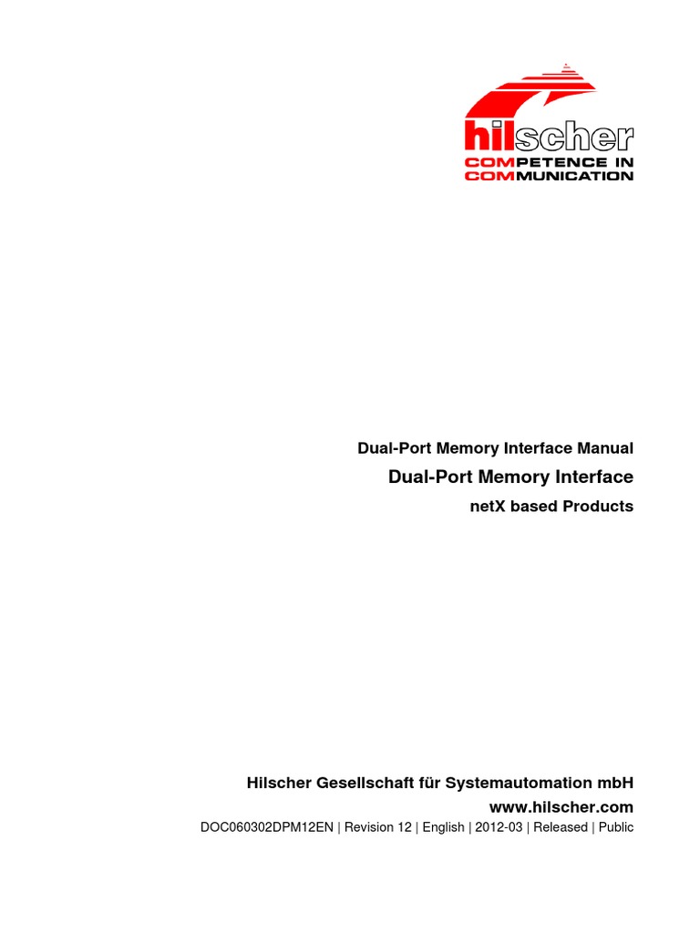 Netx Dual-Port Memory Interface DPM 12 EN | PDF | Booting | Input/Output