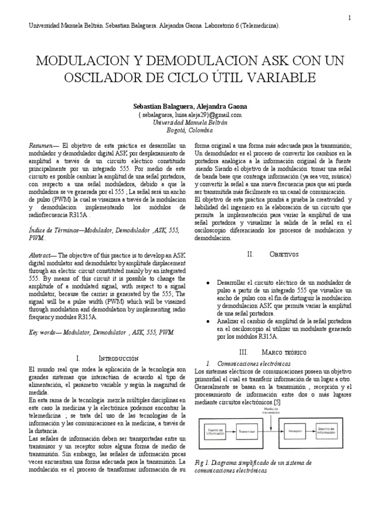 Mod-Demod ASK | PDF | Modulación | Tecnología de medios