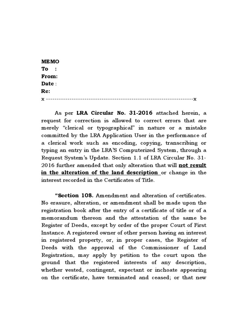 Clarifying the Process for Correcting Clerical Errors on Land ...