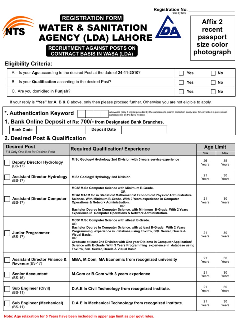 Wasa Lda Form | PDF