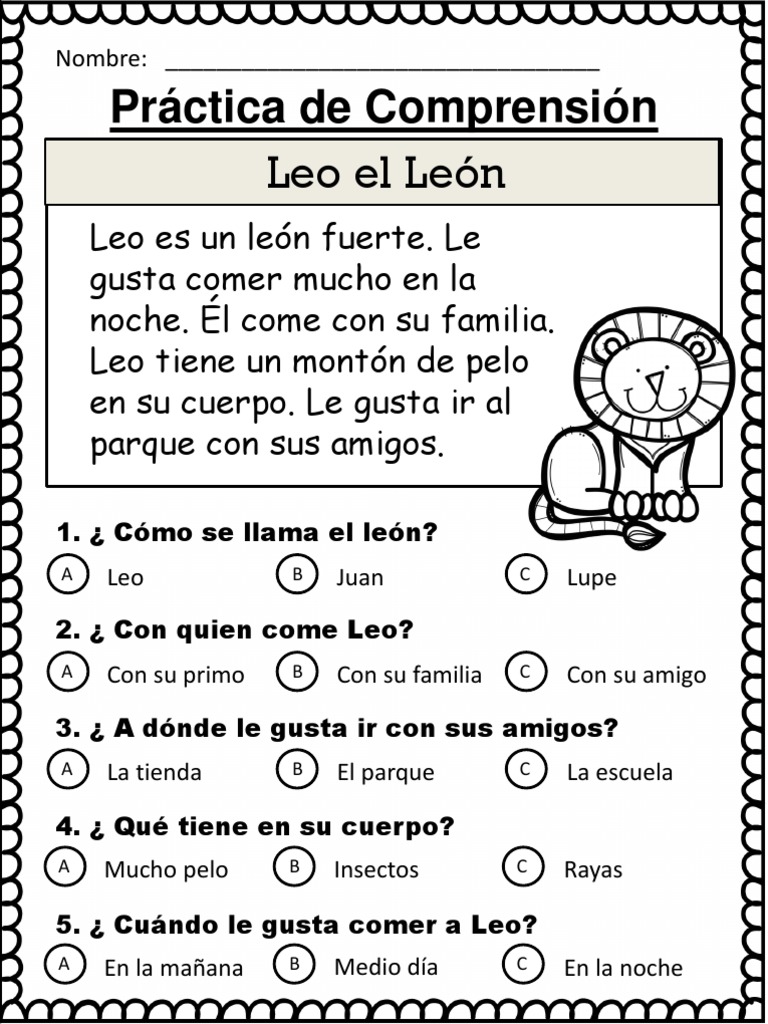 Spanish Reading Comprehension Stories Cuentosdecomprension | PDF