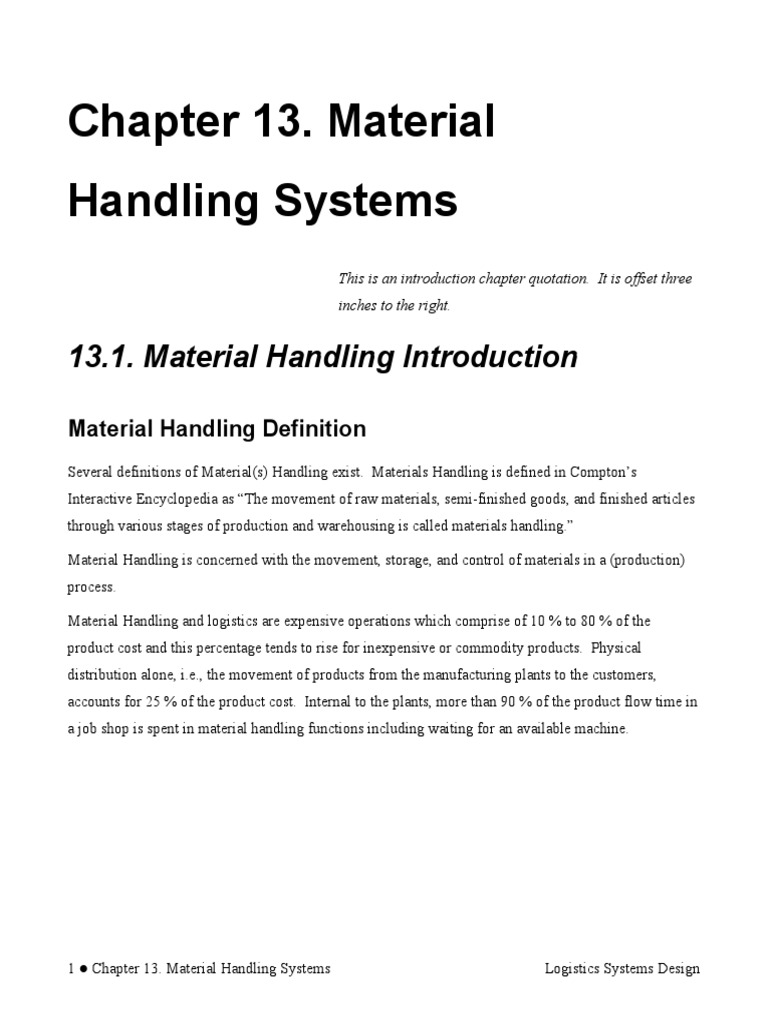 Material Handling Systems PDF | PDF | Crane (Machine) | Robot