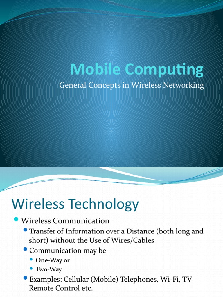 Mobile Computing: General Concepts in Wireless Networking | PDF | Business | Cellular Network