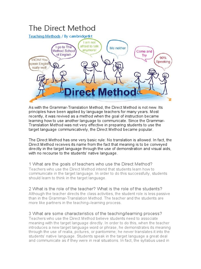 The Direct Method | PDF | Second Language | Question