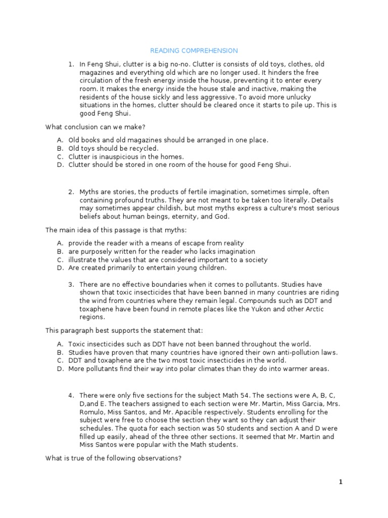 Reading Comprehension | PDF | Mercury (Planet) | Venus