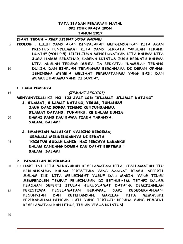 Tata Ibadah Natal Ritual | PDF