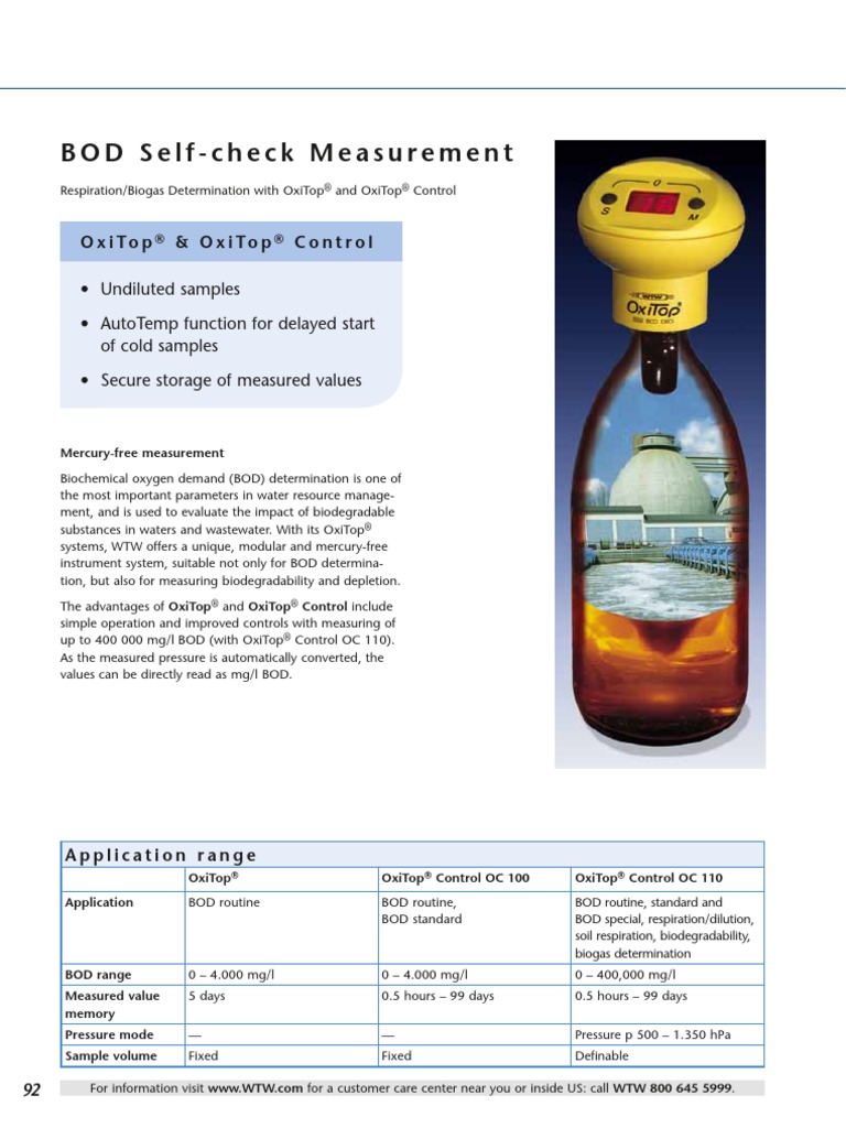 WTW BOD OxiTop Options | PDF | Chemistry | Nature