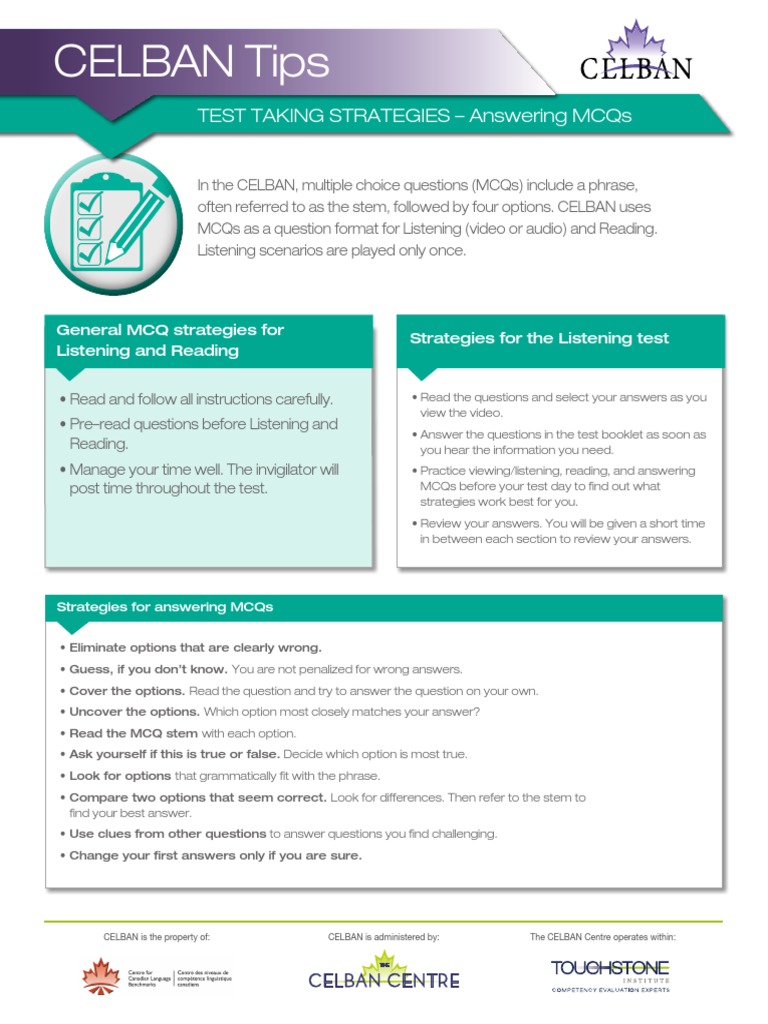 CELBAN MCQ Test Strategies Guide | PDF
