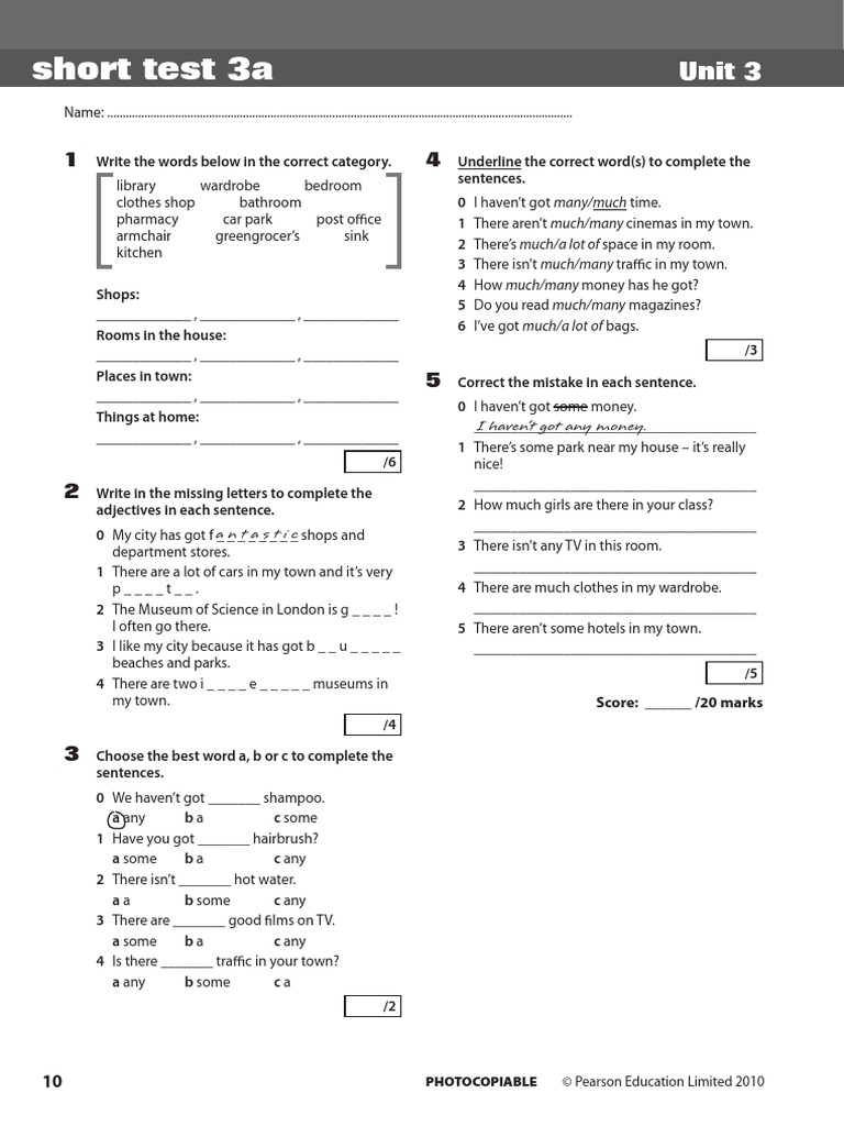 Short Test 3A PDF | PDF