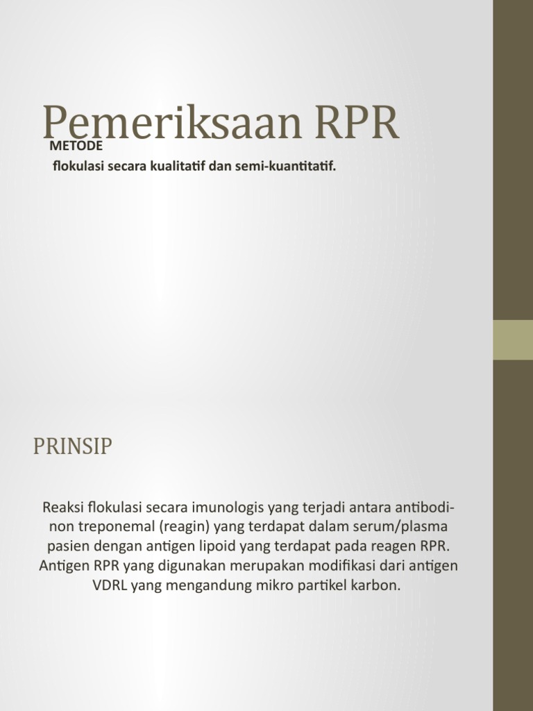 Pemeriksaan RPR | PDF