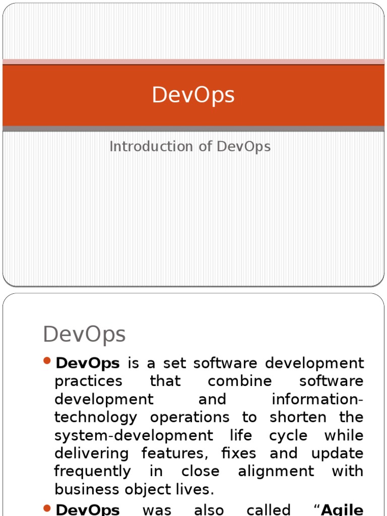 Introduction of DevOps | PDF | Software Development | Computer Science