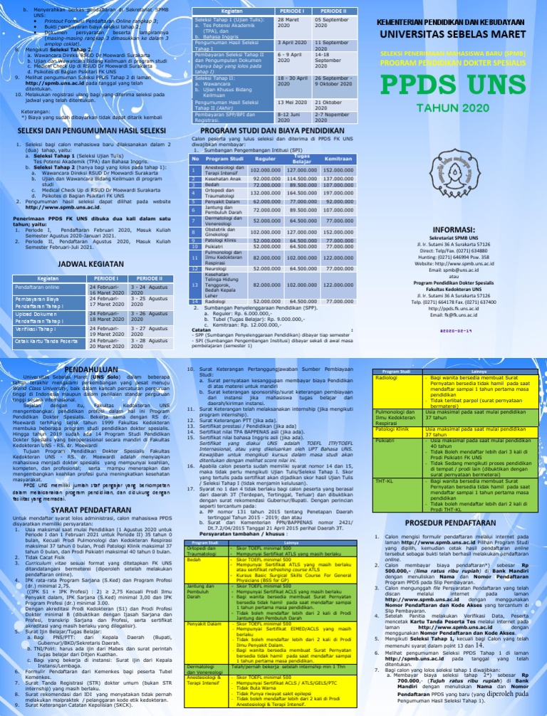 Leaflet PPDS UNS 2020 | PDF