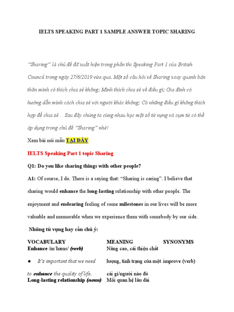 Topic Sharing | PDF