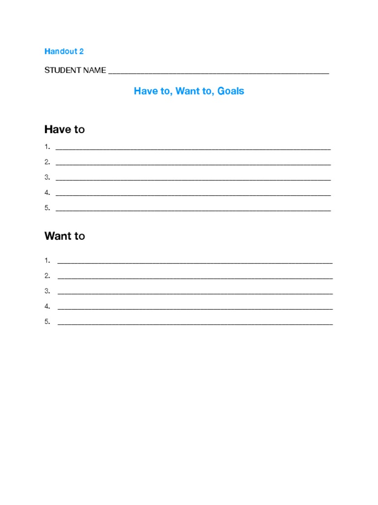 Time Management Goals Handout | PDF