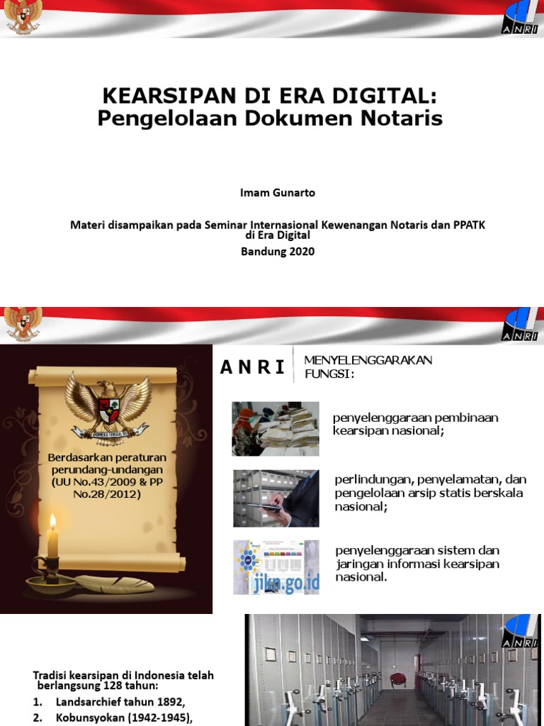 Kearsipan Di Era Digital - Arsip Notaris PDF | PDF