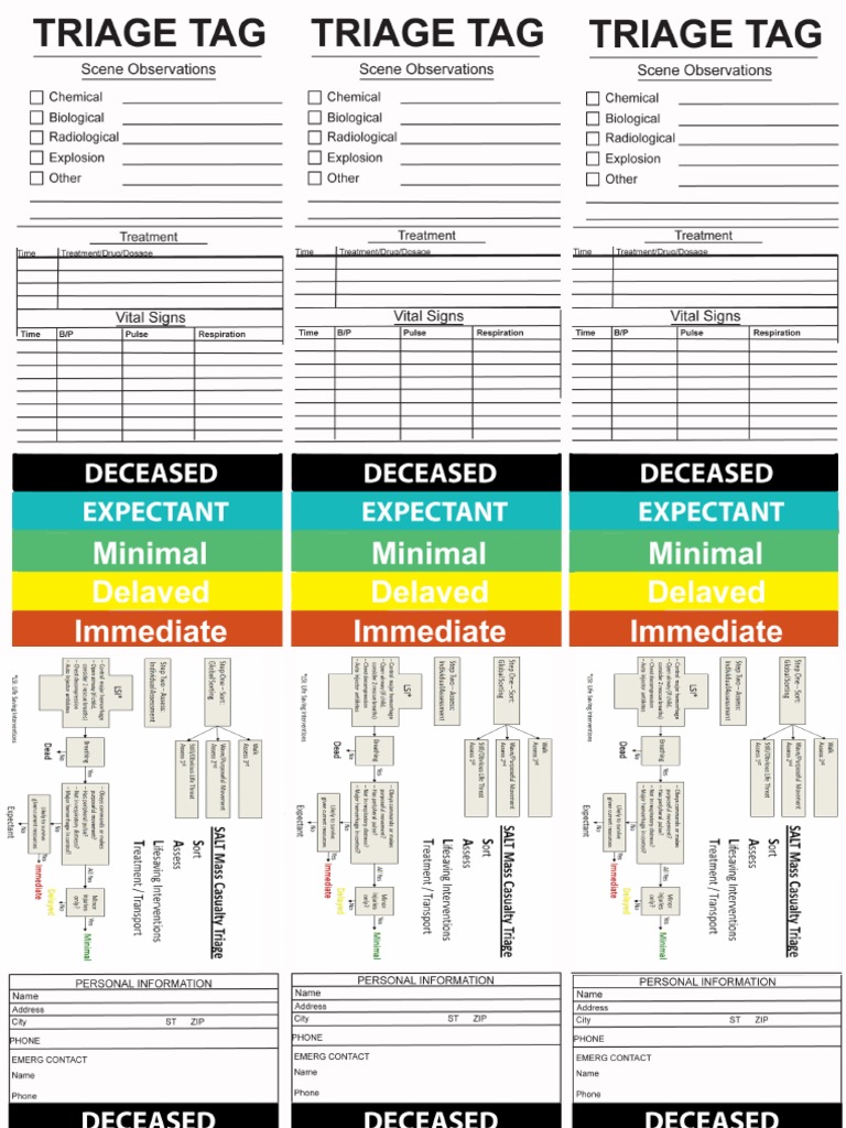 Triage Tags-Salt Complete 07102012 | PDF