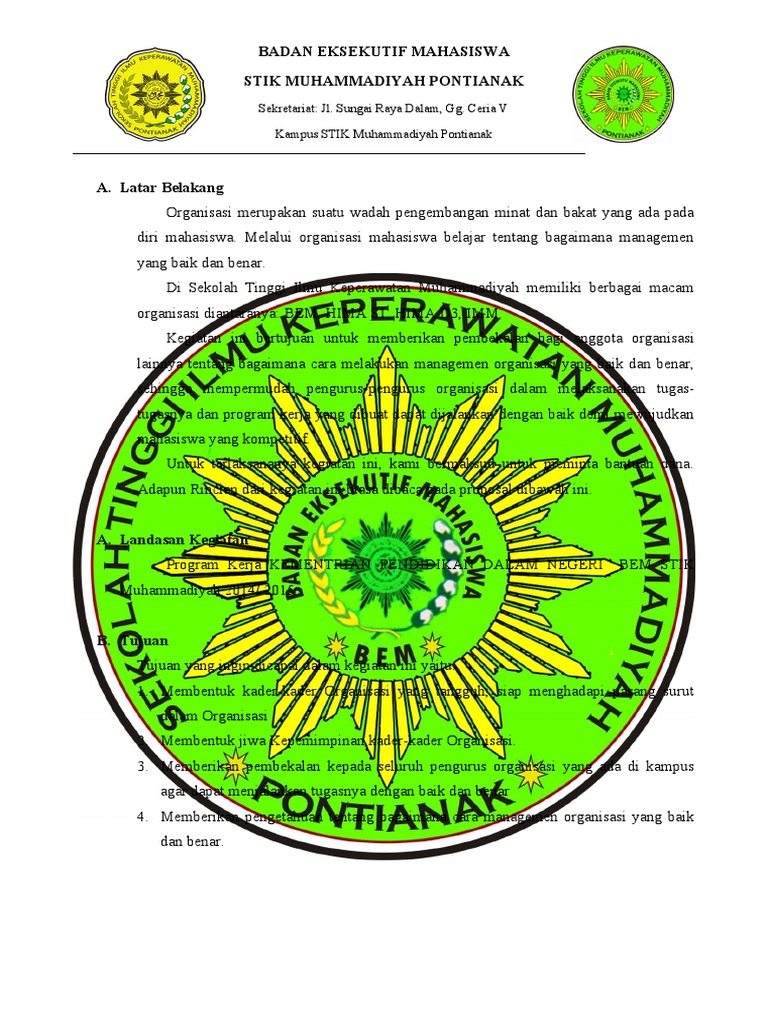 Contoh Proposal Bem STIK | PDF