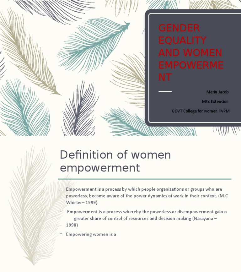 Gender Equality and Women Empowerment | PDF
