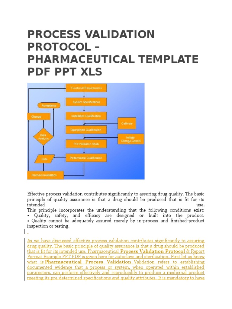 PROCESS VALIDATION PROTOCOL Example | PDF | Verification And Validation | Sterilization ...