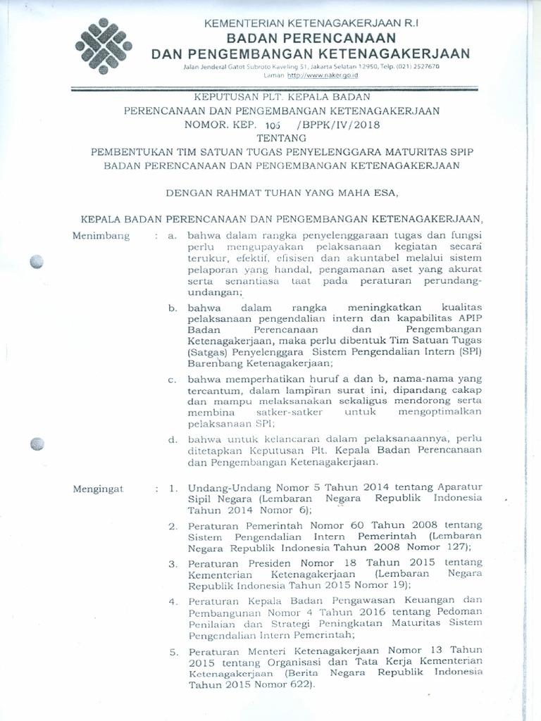 Contoh Sk Satgas Spip Pdf