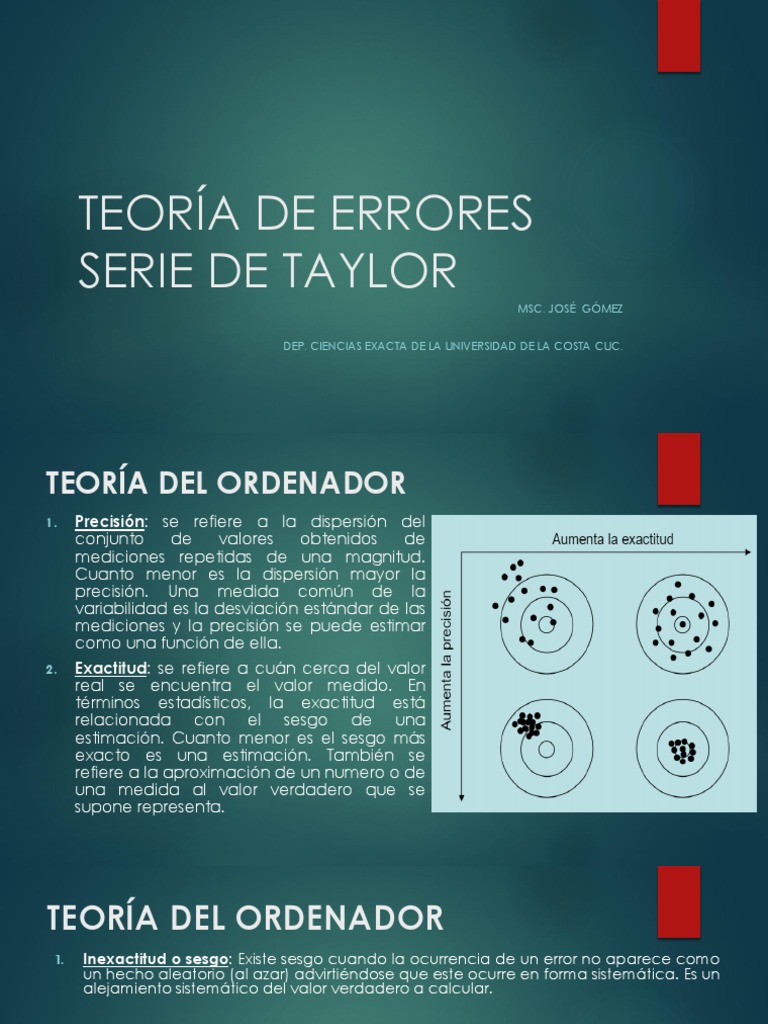 Clase 1 - Teoría de Errores - Codigo Taylor | PDF | Exactitud y ...